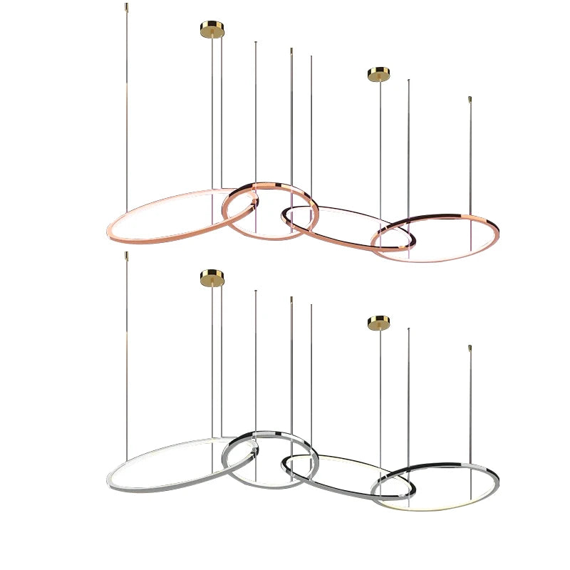 Priv Connected Ring Stainless Steel Lustres Chandelier | Warmly Lights