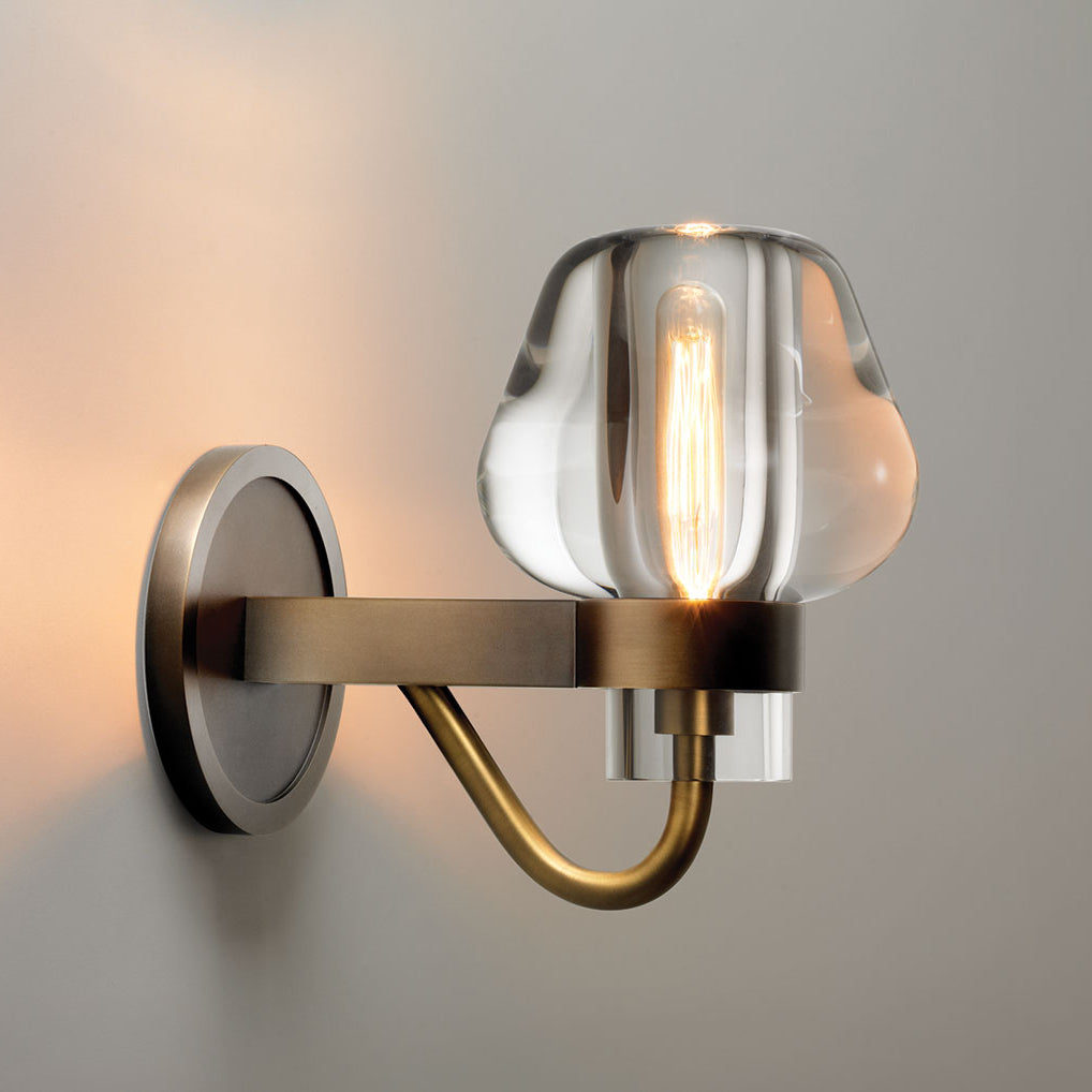 LUX Postmodern Light Luxury Simple Nordic Pure Copper Crystal Wall Lamp ...