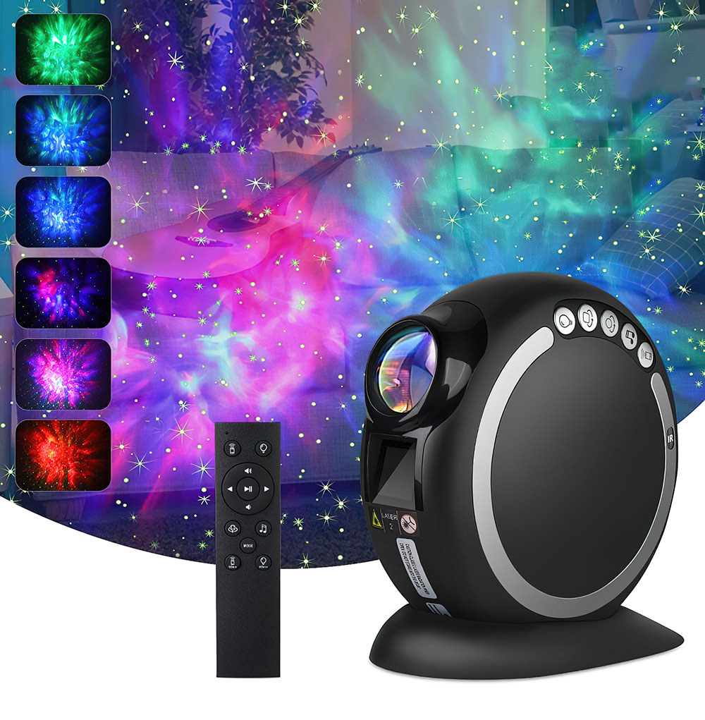 PQ Bluetooth Music Star Projector Night Light Remote Control | Warmly ...