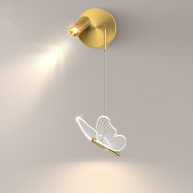 LYF Nordic LED Butterfly+Spotlight Wall Light | Warmly Lights
