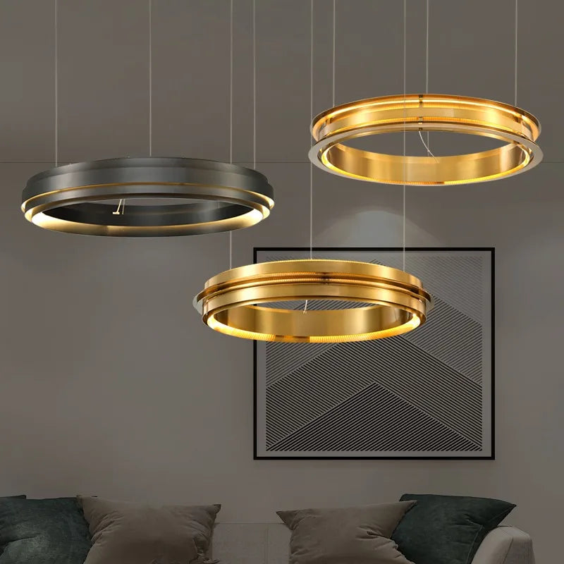 Privet Rims Post-modern Italian Minimalist Ring Chandelier | Warmly Lights