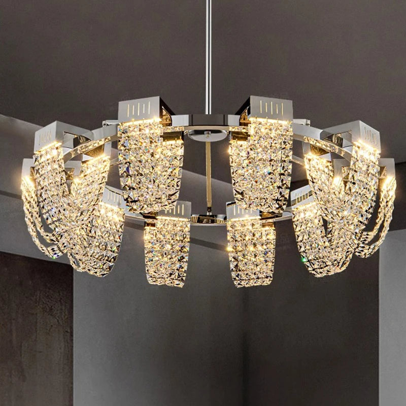 Murabi Modern Crystal Chandelier | Warmly Lights