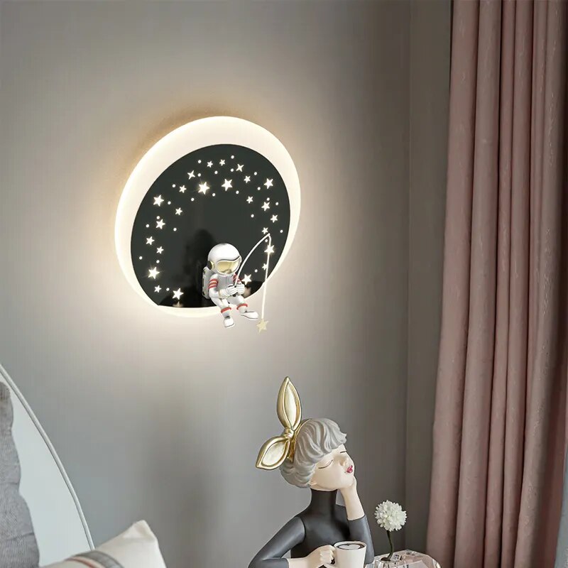MAV Kid's room creative Wall Lamp Stars Projection Astronaut Decoration ...