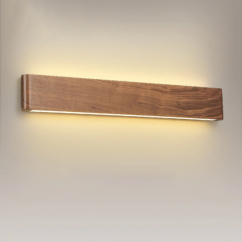 BTM Lenus - Modern Walnut Wood Wall Lamp | Warmly Lights