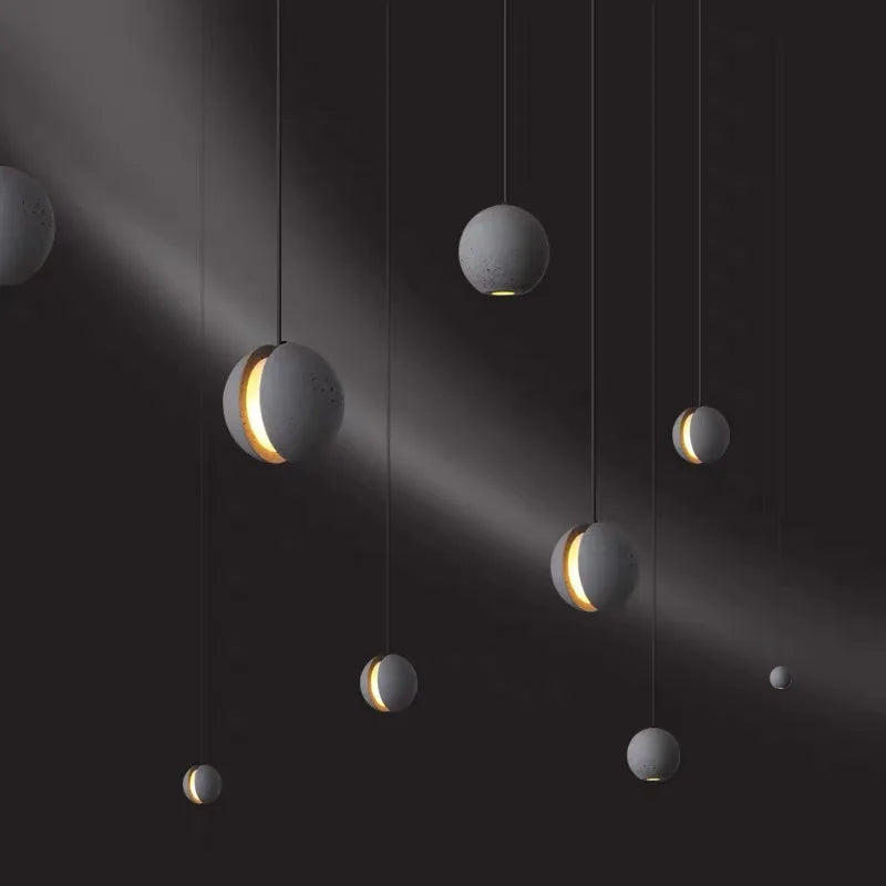 Priv Modern Creative Cement Round Ball Pendant Lights | Warmly Lights