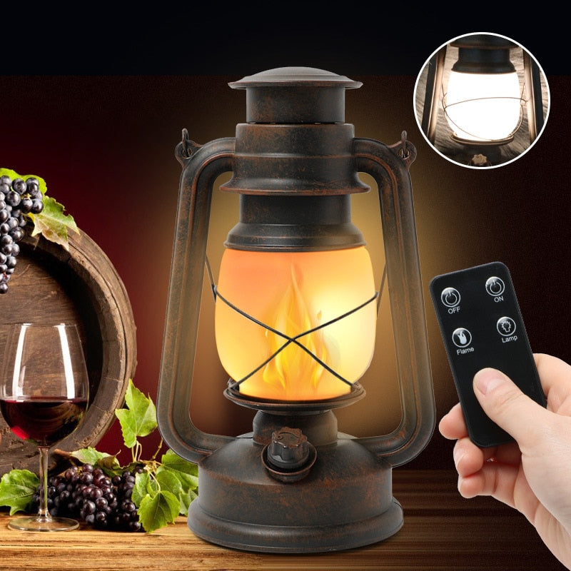 LED Remote Control Retro Flame Lamp | Warmly Lights